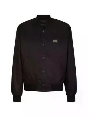 Dolce & Gabbana Logo Plaque Bomber Jacket - Black
