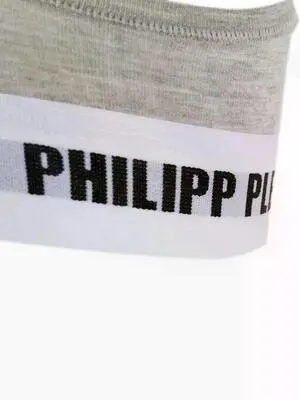 Philipp Plein Logo Band Sports Bra - Grey