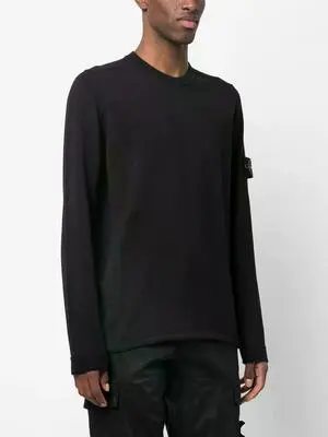 Stone Island Compass Motif Crew Neck Jumper - Blue