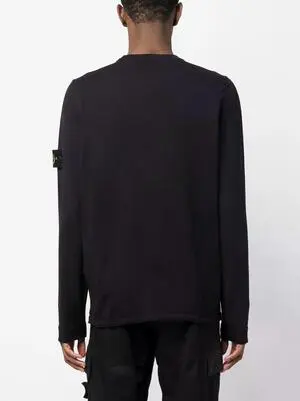 Stone Island Compass Motif Crew Neck Jumper - Blue