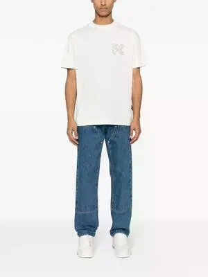 Palm Angels Logo-embossed Straight-leg Jeans