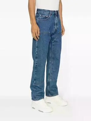 Palm Angels Logo-embossed Straight-leg Jeans