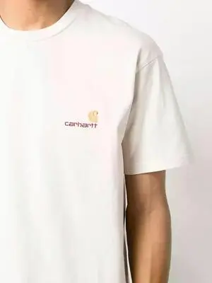 Carhartt Work In Progress Logo-embroidered Organic Cotton T-shirt - Neutrals
