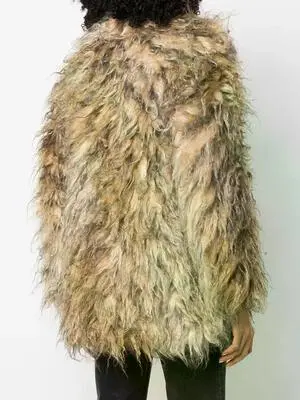 Lanificio Becagli Faux Fur Oversize Coat - Neutrals