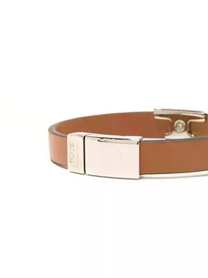 TOD'S Logo-plaque Leather Bracelet