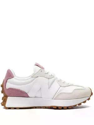 NEW BALANCE 327 /pink Canvas & Suede Sneakers - White