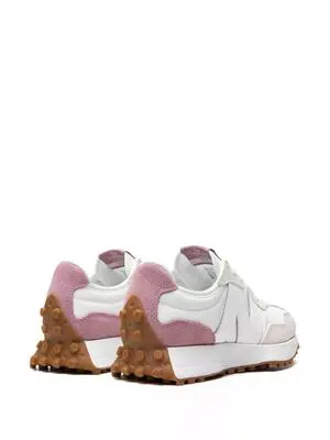 NEW BALANCE 327 /pink Canvas & Suede Sneakers - White