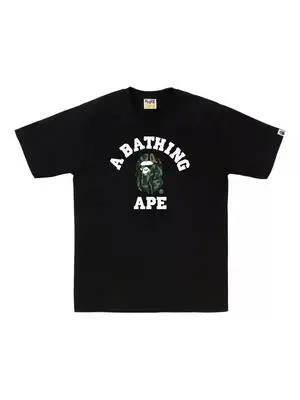 A BATHING APE Camo College T-shirt - Black