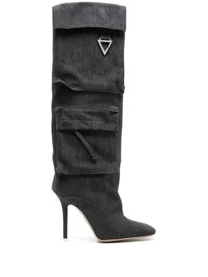 Attico Sienna Knee-high Stiletto Boots - Grey