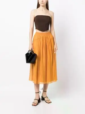 Vince Smocked Waist High-waisted Skirt