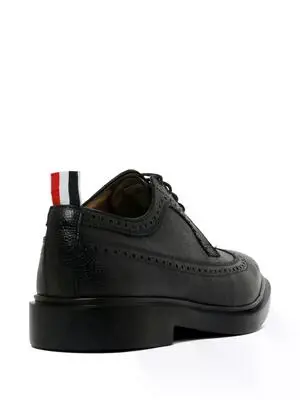 Thom Browne Longwing Pebble-grain Brogue Derby Shoes - Black