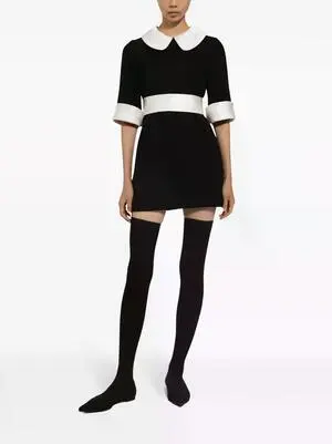 Dolce & Gabbana Peter Pan Collar Virgin Wool Mini Dress