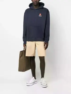 Kenzo Logo Patch Cotton Cargo Shorts