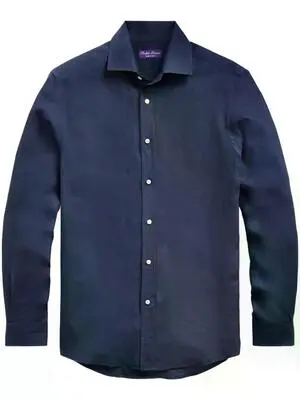 Ralph Lauren Purple Label Classic-collar Linen Shirt - Blue