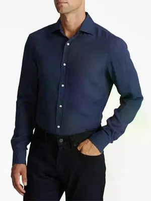Ralph Lauren Purple Label Classic-collar Linen Shirt - Blue