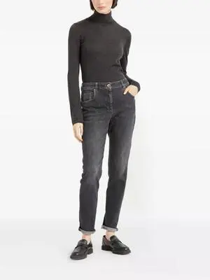 Brunello Cucinelli Fine Knit Roll Neck Jumper - Grey