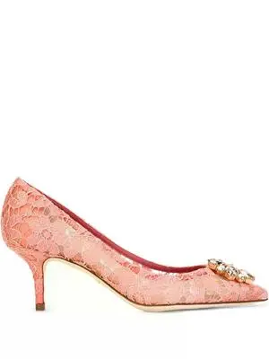 Dolce & Gabbana Bellucci Lace Heeled Pumps - Pink