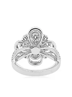 HYT JEWELRY Platinum Flower Diamond Cocktail Ring