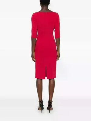 Talbot Runhof Ruched Midi Dress