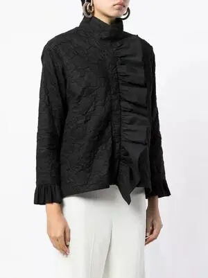 BAMBAH Floral Jacquard Ruffled Jacket