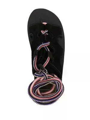 Suicoke Suede Chunky Open-toe Sandals With Wraparound Ankle Ties