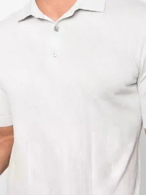 DELL'OGLIO Cotton Short-sleeve Polo Shirt - Grey