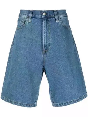 Carhartt Work In Progress Logo Detail Washed Denim Shorts