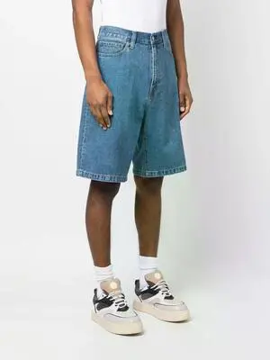 Carhartt Work In Progress Logo Detail Washed Denim Shorts