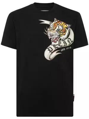 Philipp Plein Graphic-print Cotton T-shirt - Black