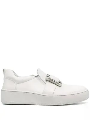 SERGIO ROSSI Buckle Detail Slip-on Sneakers - White