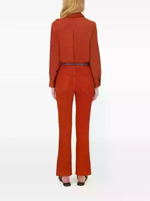 PAULA Suede Fla Trousers - Red
