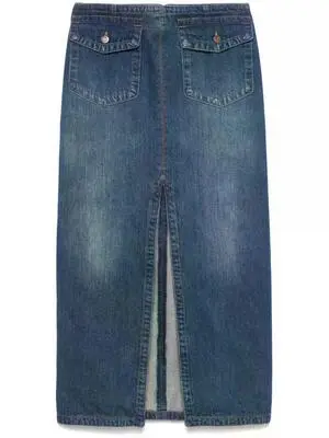 Chloé Denim Midi Skirt - Blue