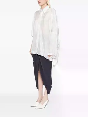 ALAINPAUL Extended Striped Shirt