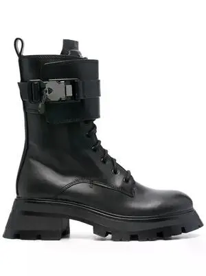 Dkny Sava Buckle-detail Combat Boots