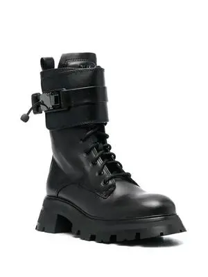Dkny Sava Buckle-detail Combat Boots