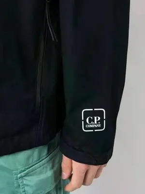 C.P. COMPANY Logo Patch Zipped Hooded Jacket