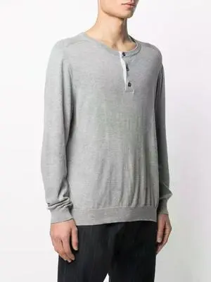 N.peal Cotton-cashmere Blend Crew Neck Henley Sweater