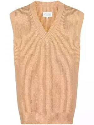 MAISON MARGIELA V-neck Ribbed-knit Vest