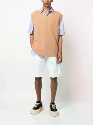 MAISON MARGIELA V-neck Ribbed-knit Vest