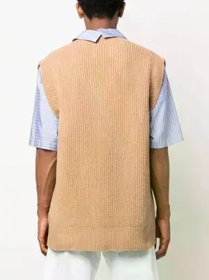 MAISON MARGIELA V-neck Ribbed-knit Vest