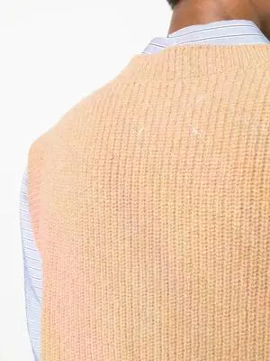 MAISON MARGIELA V-neck Ribbed-knit Vest