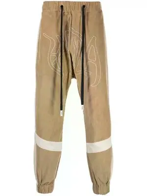 HACULLA. Embroidered-logo Ribbed Drop-crotch Pants