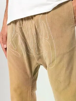 HACULLA. Embroidered-logo Ribbed Drop-crotch Pants