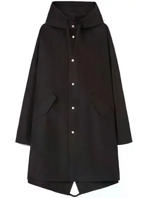 JIL SANDER Jil Sander Logo Print Hooded Parka Black