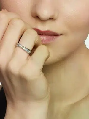 David Yurman Sterling Crossover Cable Diamond Ring