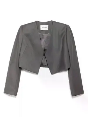LOW CLASSIC Collarless Cropped Jacket - Grey