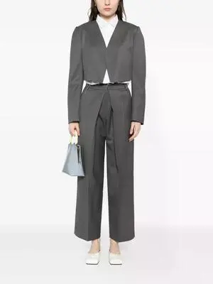 LOW CLASSIC Collarless Cropped Jacket