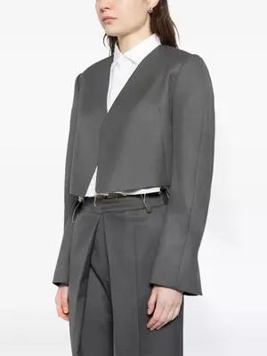LOW CLASSIC Collarless Cropped Jacket
