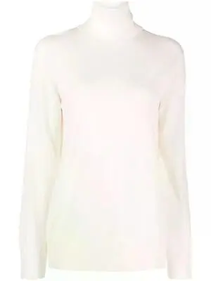 JIL SANDER Roll Neck Wool Jumper - Neutrals