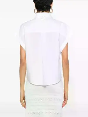 TWINSET Poplin Shirt With Pleat Detailing And Turn-up Cuffs